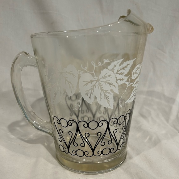 MCM | Dining | Vintage Mcm Glass Pitcher With Leaves Fall Autumn ...
